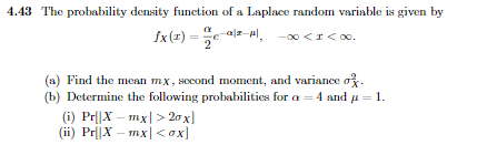 3 The probability density function of a Laplace | Chegg.com