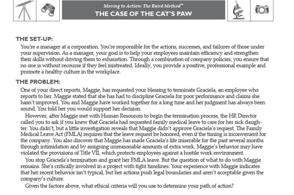 Solved Moving to Action: The Baird Method THE CASE OF THE | Chegg.com