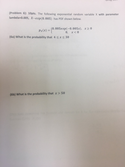 Solved The following exponential random variable X with | Chegg.com