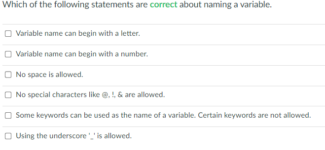 Solved Which of the following statements are correct about | Chegg.com