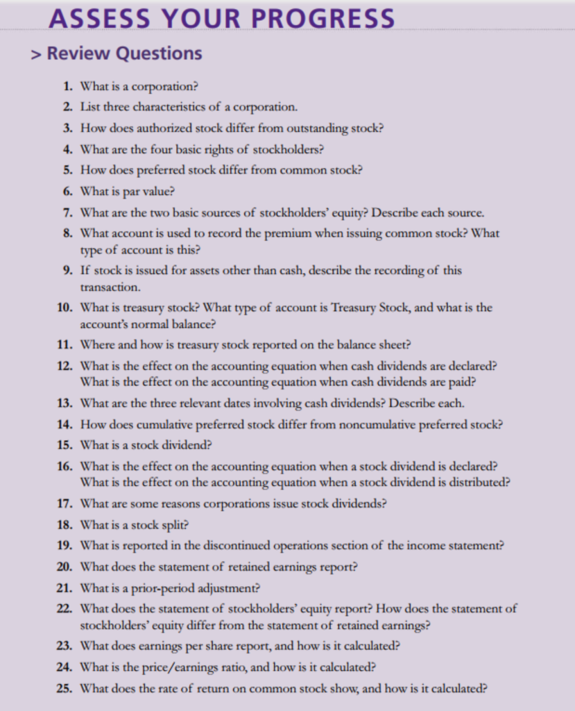 Solved ASSESS YOUR PROGRESS Review Questions 1. What is a | Chegg.com