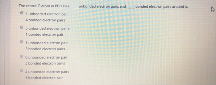 Solved The central P atom in PCI3 has unbonded electron | Chegg.com