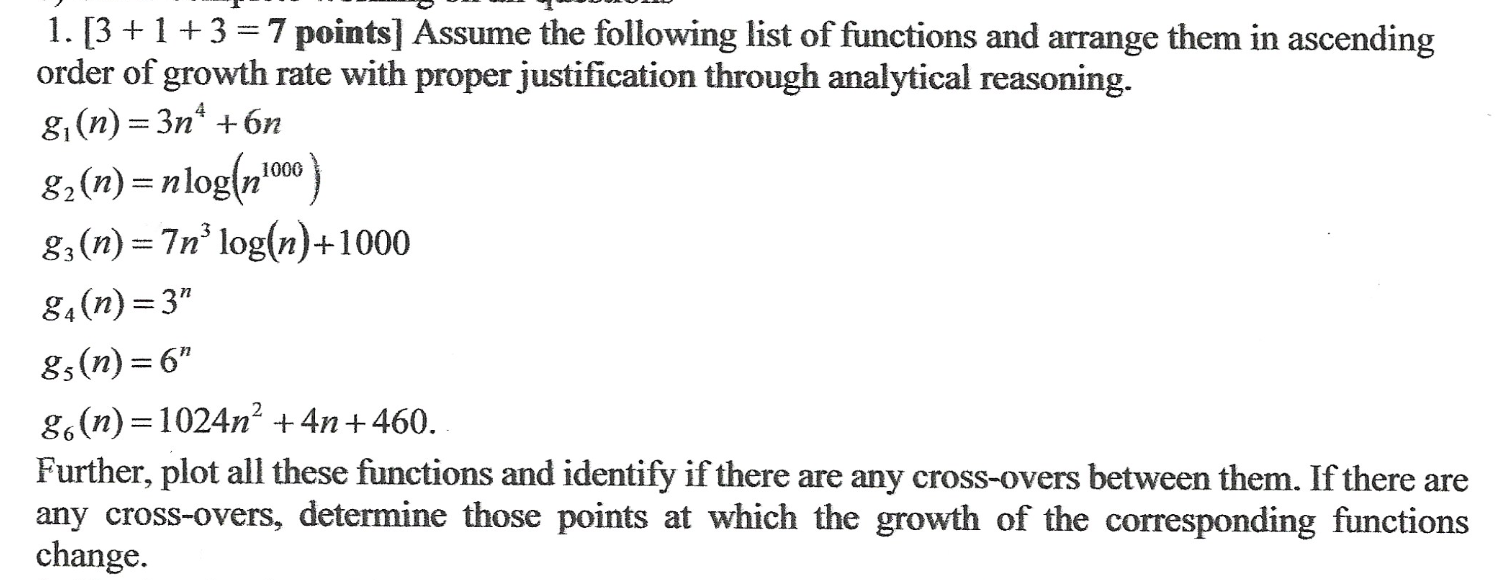 Solved 1. [3+1+3 =7 points] Assume the following list of | Chegg.com