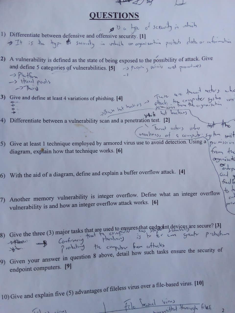 Solved 1) Differentiate between defensive and offensive | Chegg.com