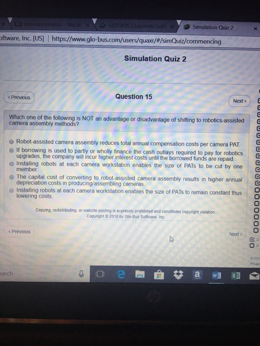Simulation Quiz 2 ftware, Inc. [US] | Chegg.com