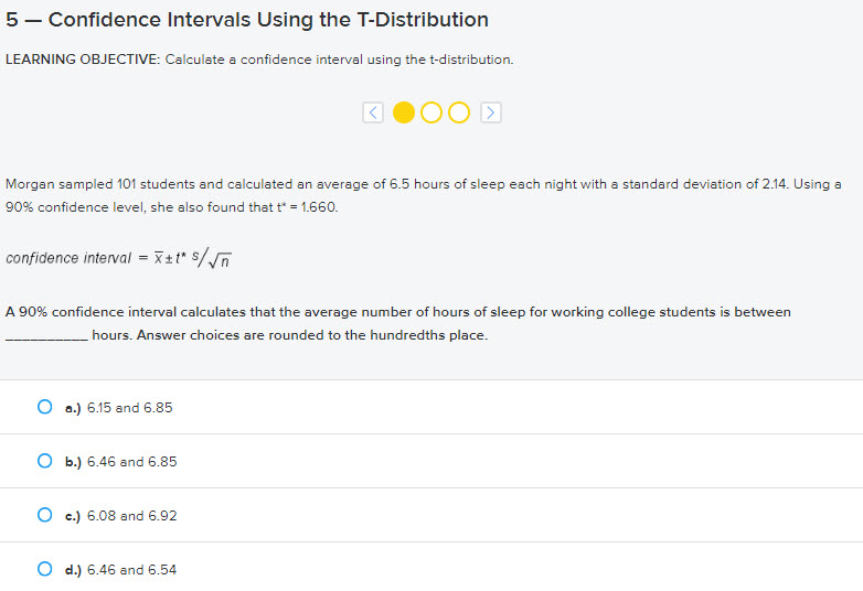 Solved 5 - Confidence Intervals Using the T-Distribution | Chegg.com