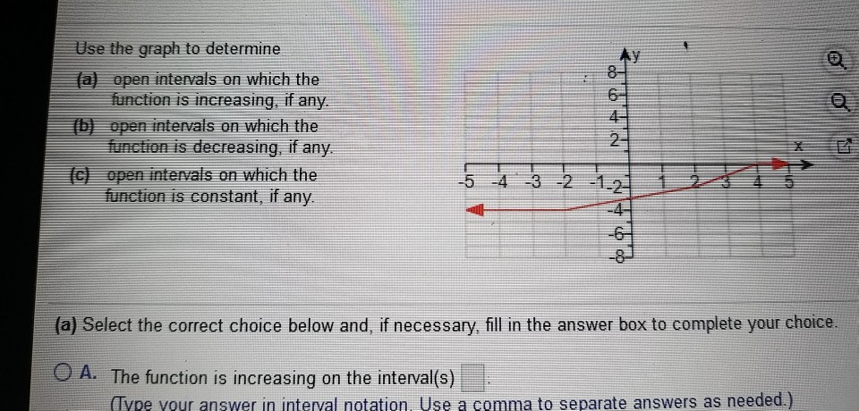 Solved Use The Graph To Determine A Open Intervals On Which 