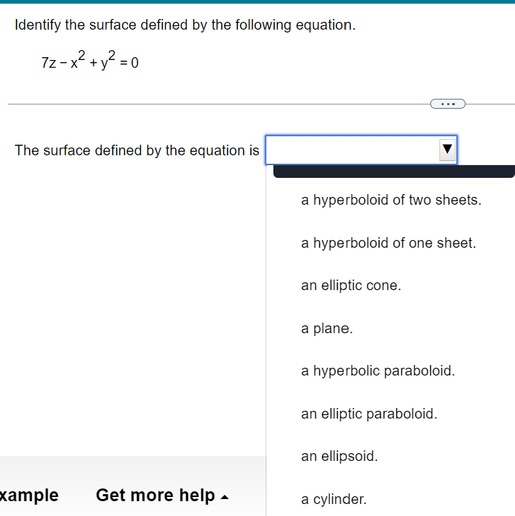 Solved Identify the surface defined by the following | Chegg.com