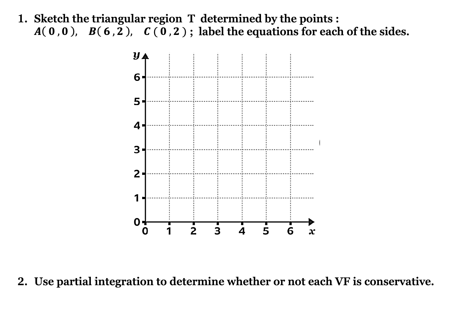 Solved 1. Sketch the triangular region T determined by the | Chegg.com