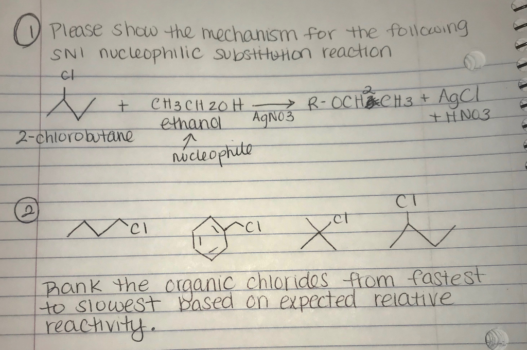 Solved Please show the mechanism for the following SNI | Chegg.com