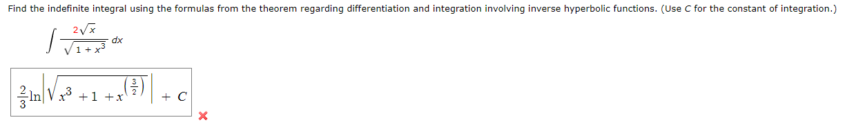 Solved Find the indefinite integral using the formulas from | Chegg.com