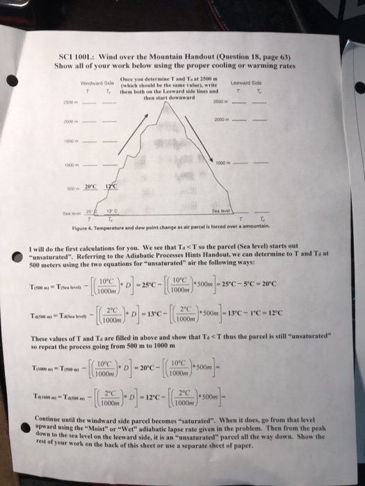 Solved Saturation and Atmospheric Stability A Mountain | Chegg.com
