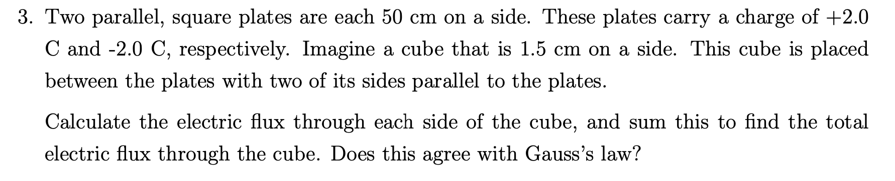 Solved 3. Two parallel, square plates are each 50 cm on a | Chegg.com