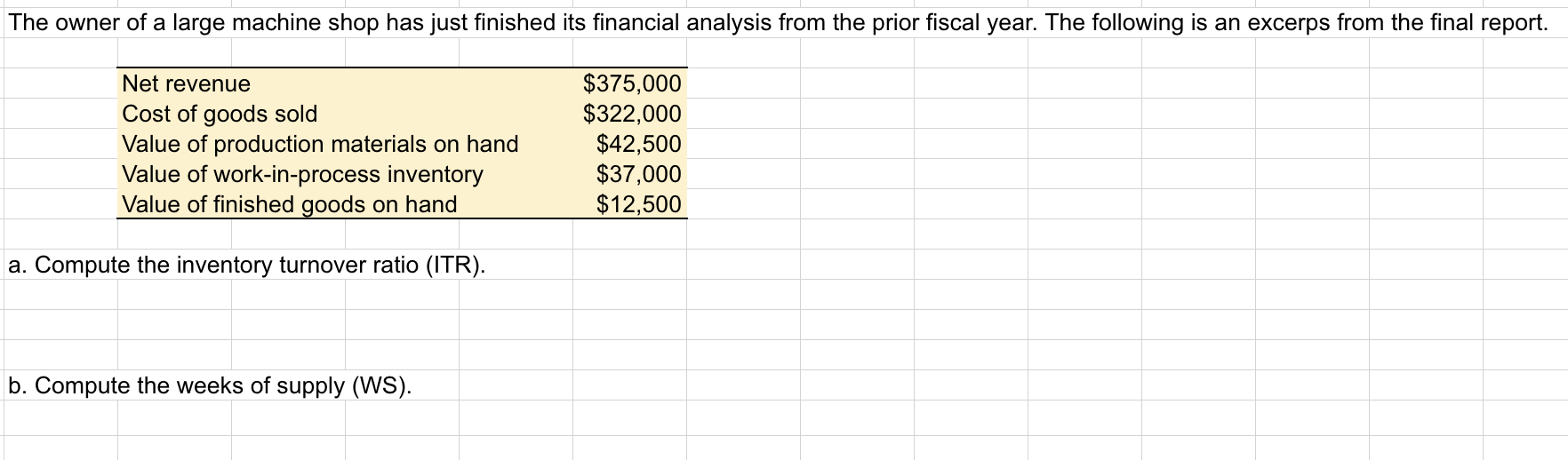 Solved The owner of a large machine shop has just finished | Chegg.com
