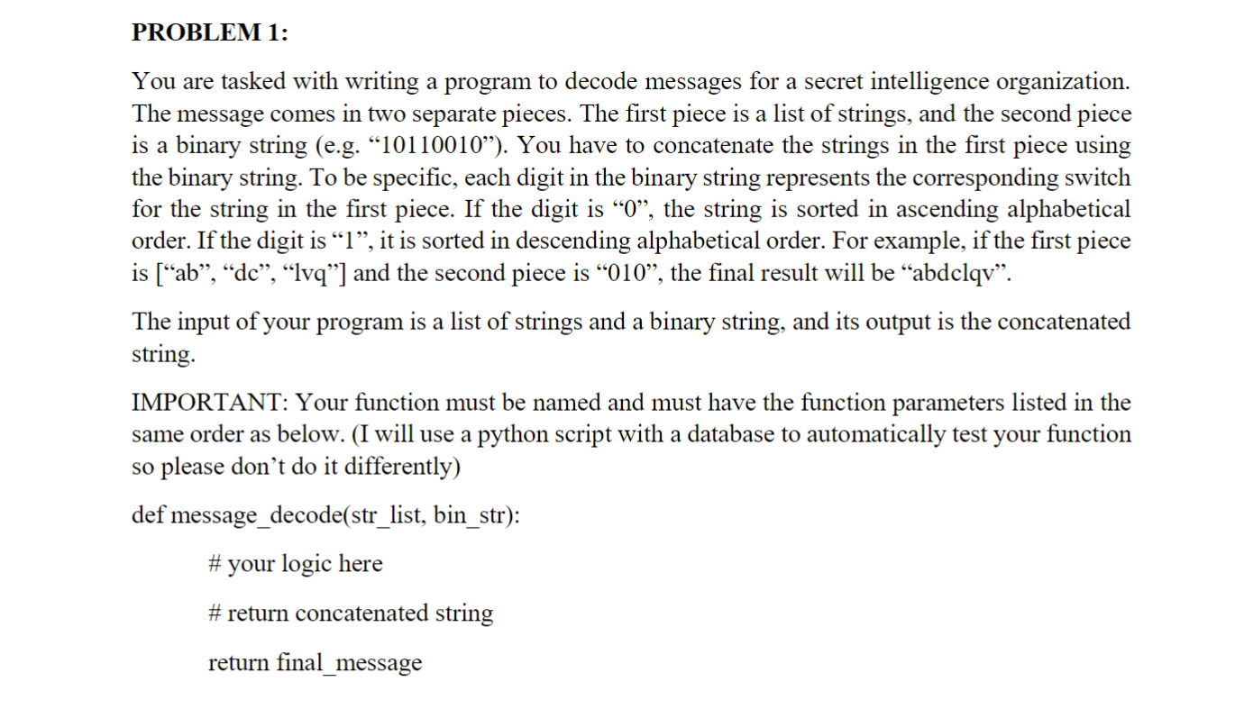 Solved PROBLEM 1: a You are tasked with writing a program to | Chegg.com