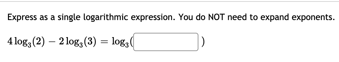 Solved Express as a single logarithmic expression. You do | Chegg.com