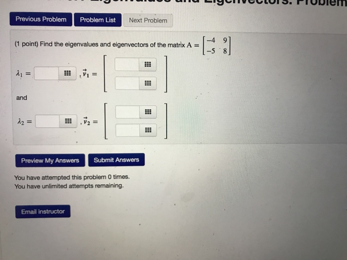 Solved Section 6.1 Eigenvalues and Eigenvectors: Problem 16 | Chegg.com