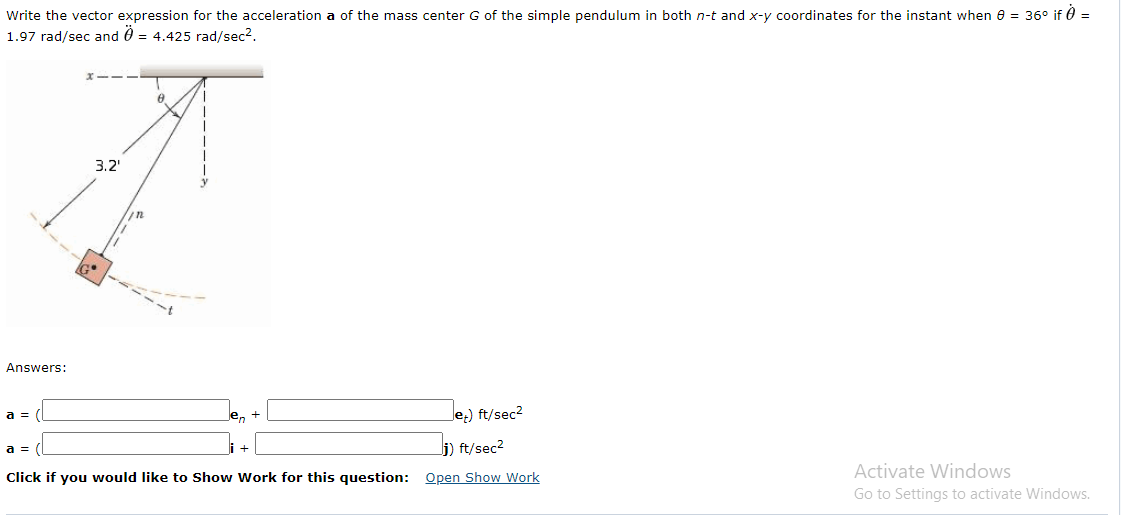 Solved Write the vector expression for the acceleration a of | Chegg.com