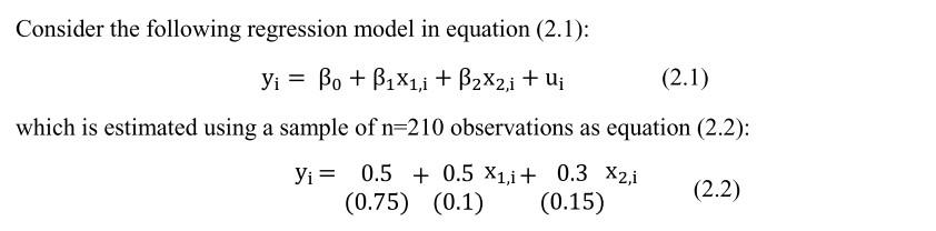 Solved Consider the following regression model in equation | Chegg.com
