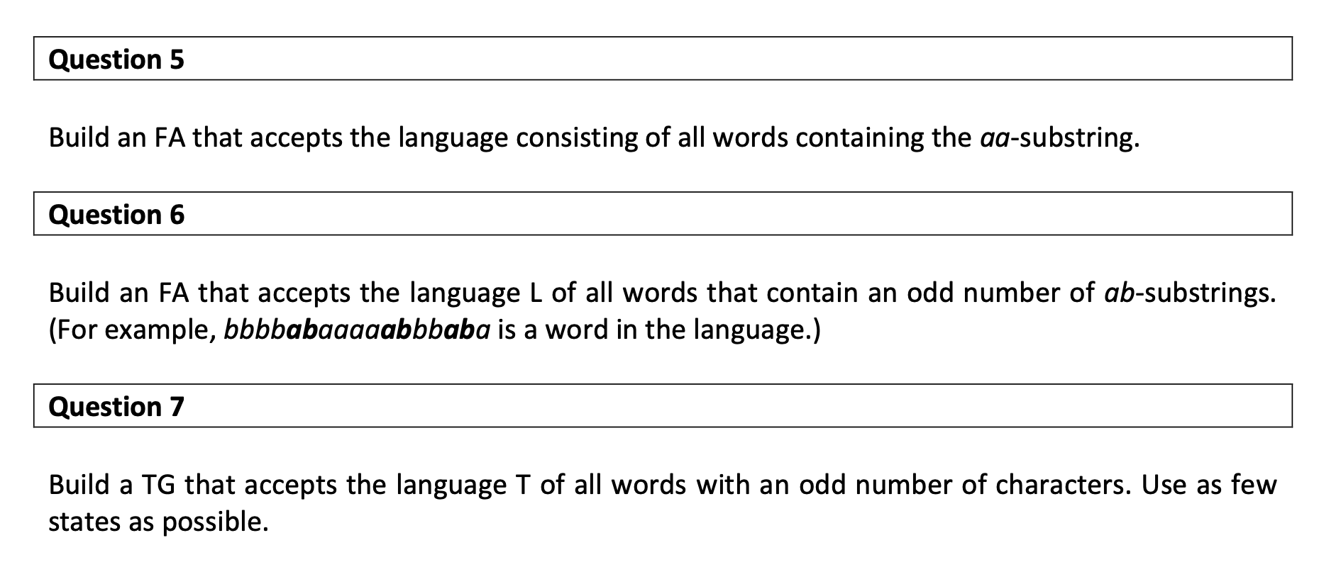 Solved Build an FA that accepts the language consisting of | Chegg.com