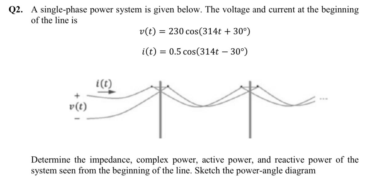 Solved 22. A single-phase power system is given below. The | Chegg.com