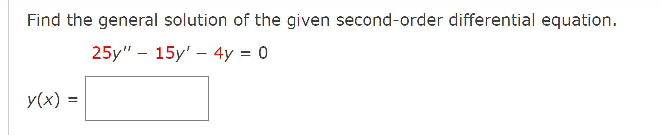 Solved Find the general solution of the given second-order | Chegg.com