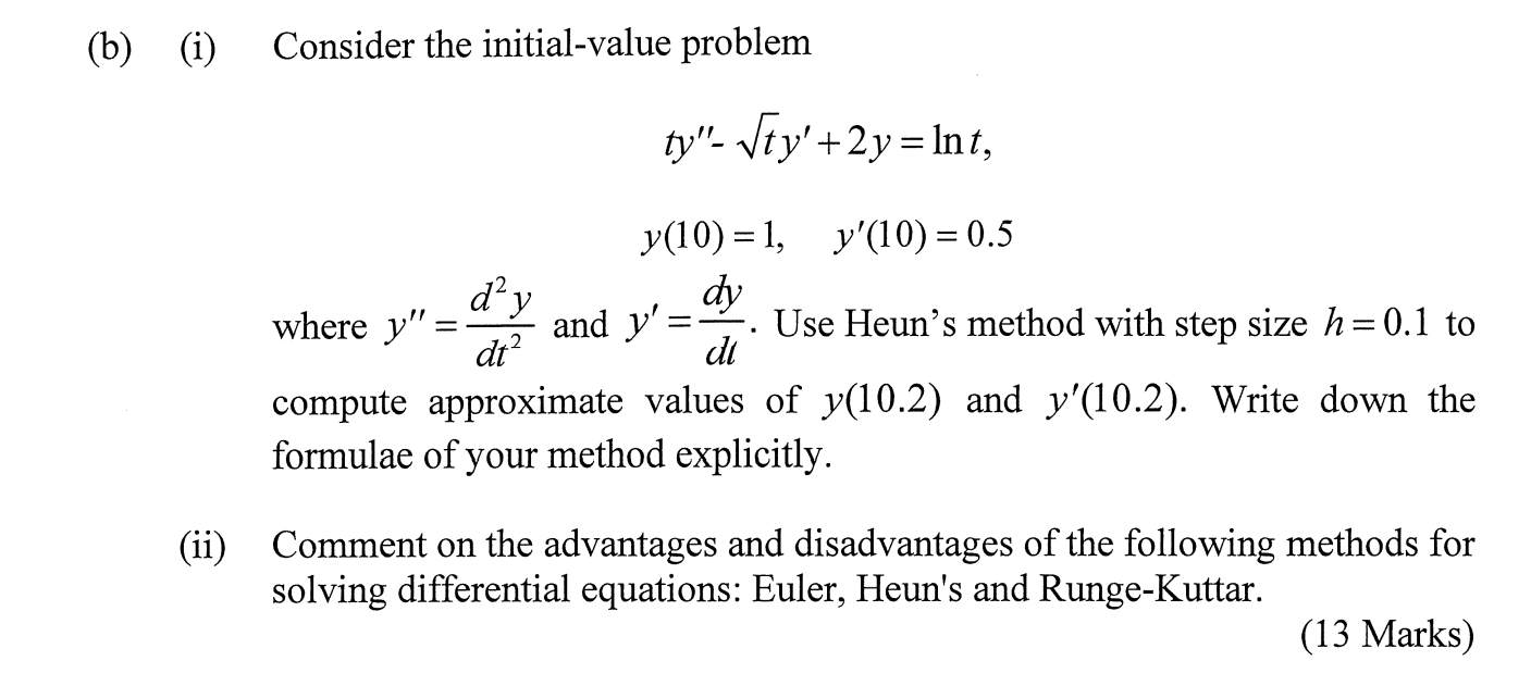 Solved Consider the initial-value problem ty"- √ty' + 2y = | Chegg.com