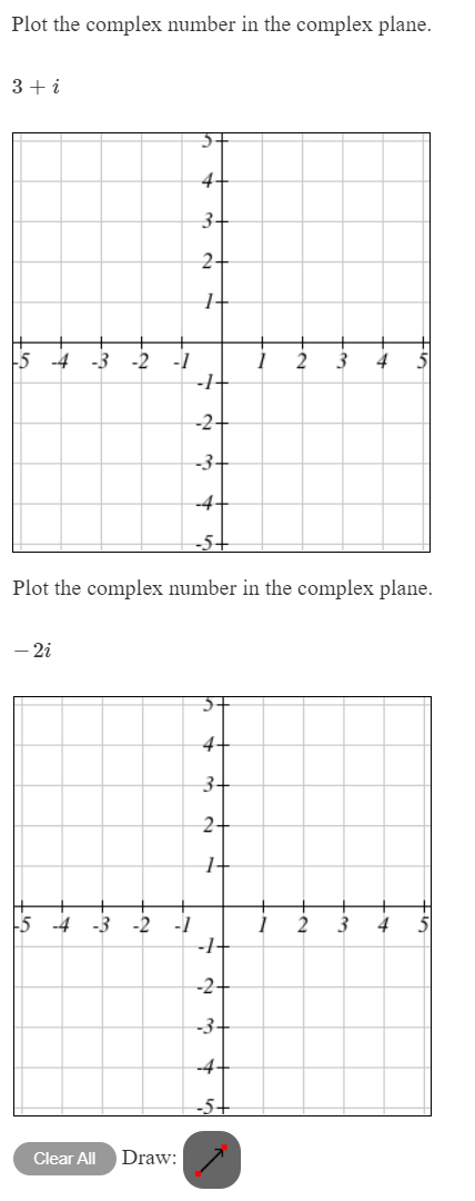 Solved Plot the complex number in the complex plane. 3+ i 5+ | Chegg.com