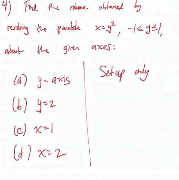 Solved find the volume obtained by revolving the parabola | Chegg.com