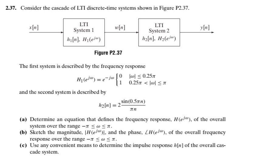 Solved CAN YOU EXPLAIN THE how can I find H2(e jw) with | Chegg.com