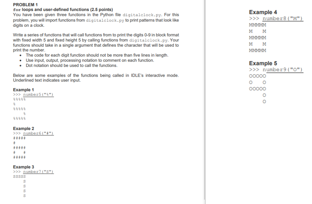 Solved PROBLEM 1 for loops and user-defined functions (2.5 | Chegg.com