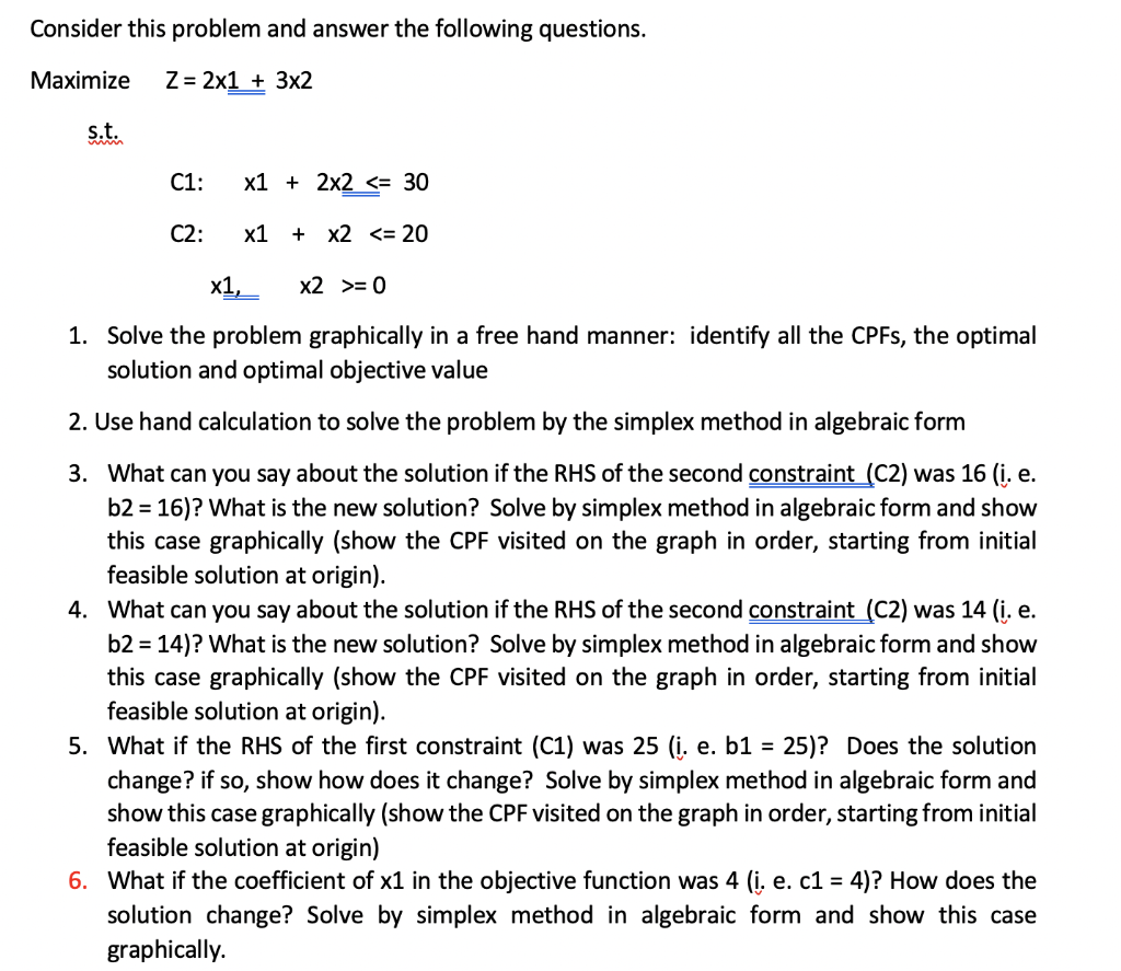 Solved Consider this problem and answer the following | Chegg.com