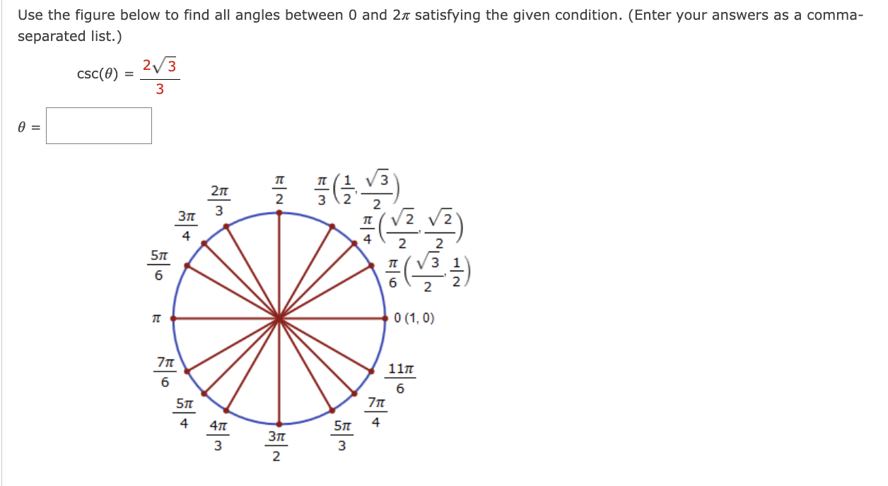 Solved Use the figure below to find all angles between 0 and | Chegg.com