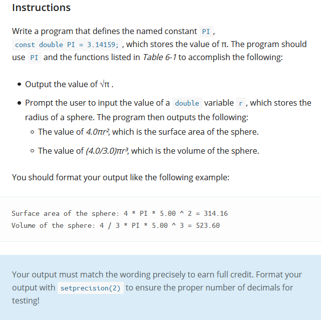 Solved Instructions Write a program that defines the named | Chegg.com