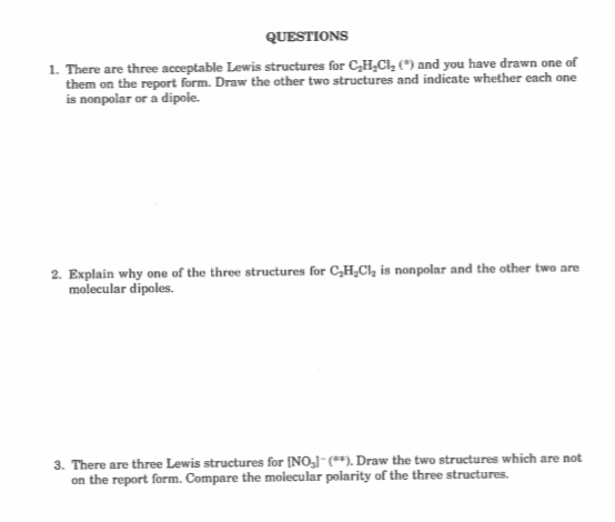 Solved QUESTIONS 1. There are three acceptable Lewis | Chegg.com