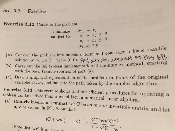 Solved optimality conditions consider the problem 3.12(a) | Chegg.com