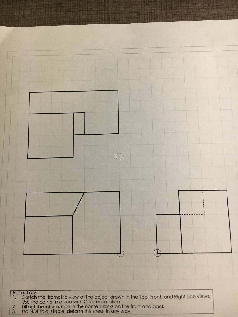 Solved Draw the isometric view of the top front, and right | Chegg.com
