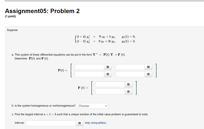 Solved Assignment05: Problem 2 (1 point) Suppose s(t+4) y | Chegg.com