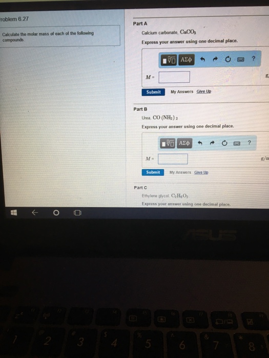 Solved Calculate the molar mass of each of the following | Chegg.com