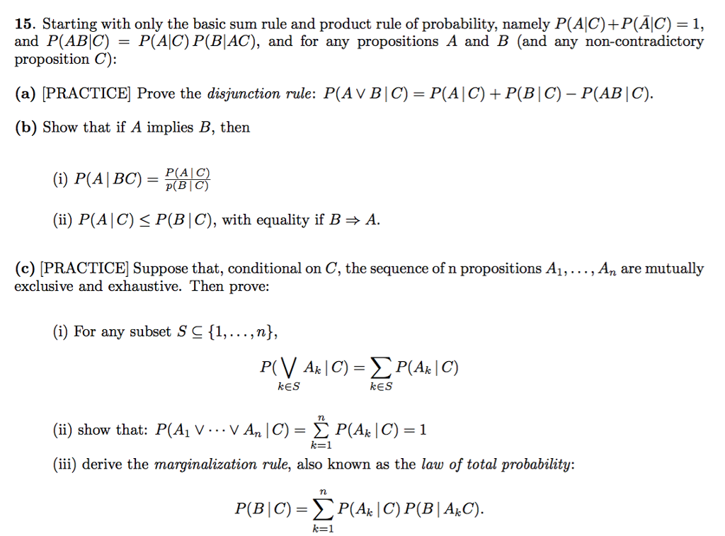 Solved 15. Starting with only the basic sum rule and product | Chegg.com