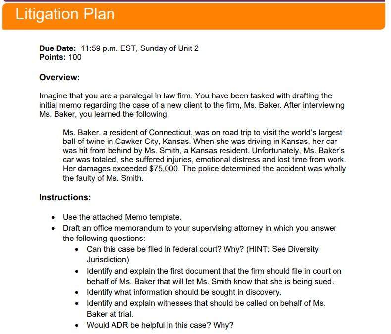 Solved Due Date: 11:59 p.m. EST, Sunday of Unit 2 Points: | Chegg.com