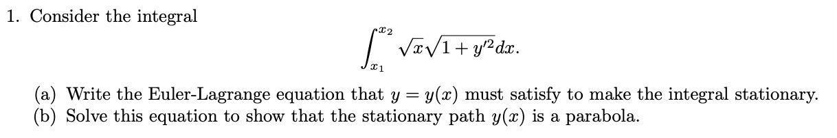 Solved 1. Consider the integral Ivovi+gym dix. (a) Write the | Chegg.com