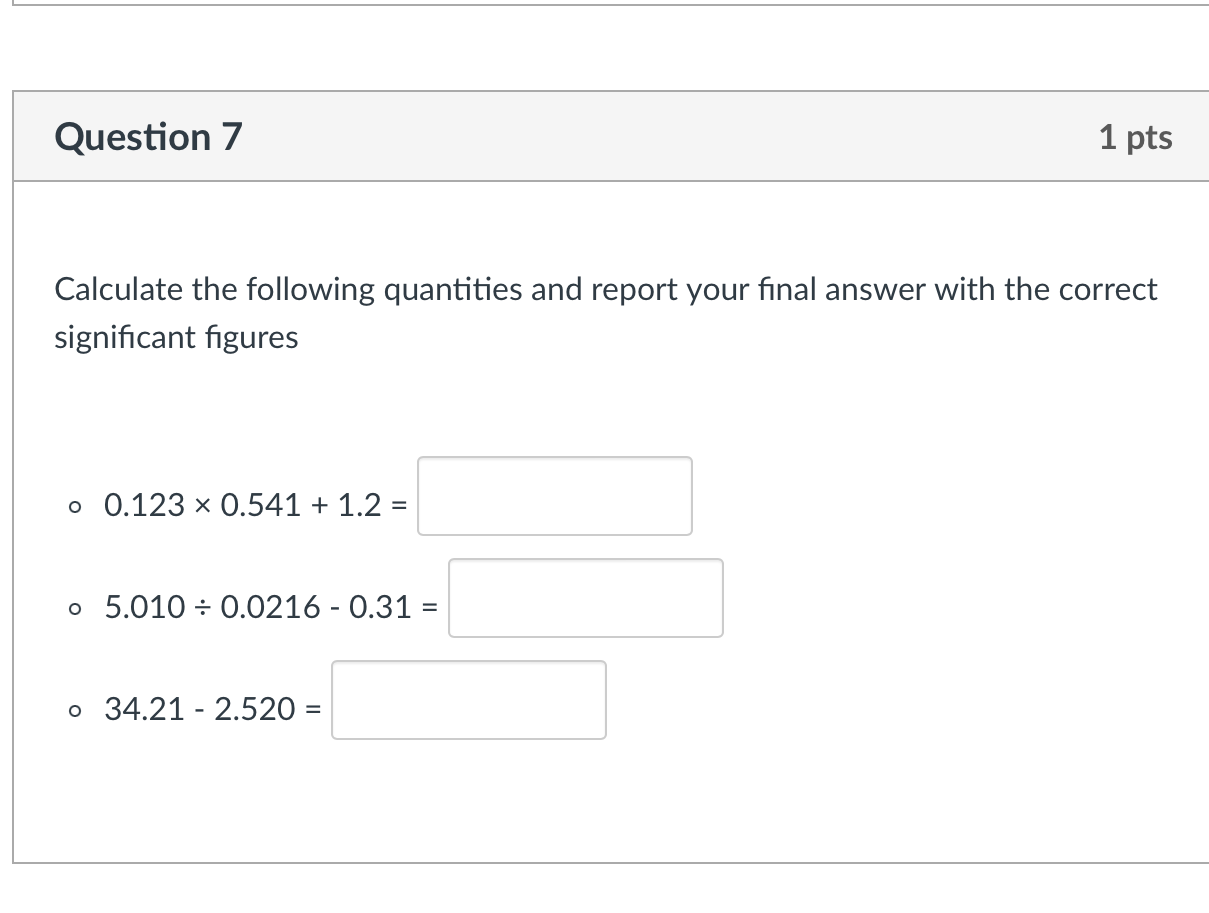 Solved Question 7Calculate the following quantities and | Chegg.com