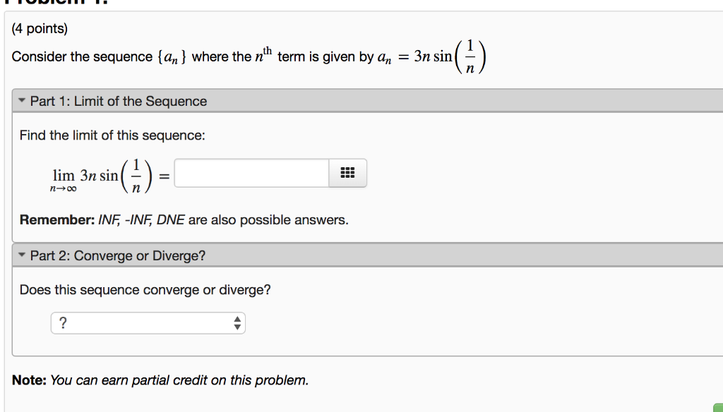 Solved (4 points) Consider the sequence {an } where the nth | Chegg.com