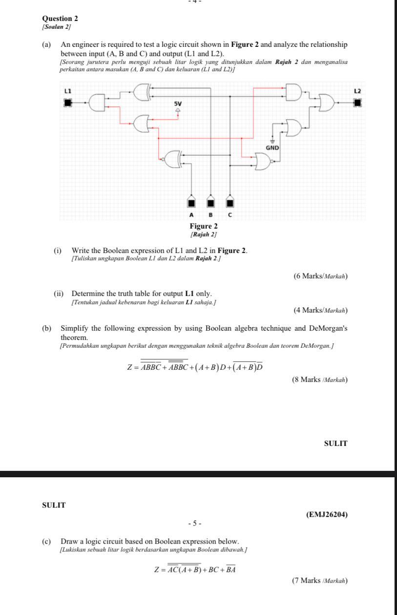 Solved Question 2 Soalan 21 (a) An engineer is required to | Chegg.com