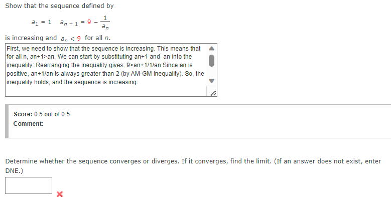 Solved Show that the sequence defined by a1=1an+1=9−an1 is | Chegg.com