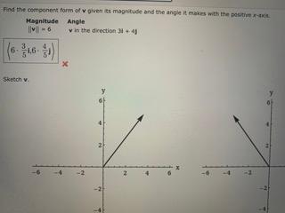 Solved Find the component form of v given its magnitude and | Chegg.com