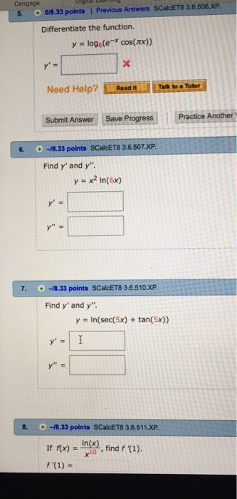 Solved 5. 08.33 points | Previous Answers SCalcET8 | Chegg.com