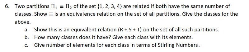 Solved Two partitions Π1≡Π2 of the set {1,2,3,4} are related | Chegg.com