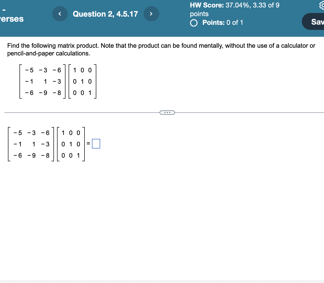Solved Find the matrix product. Note that each product can | Chegg.com